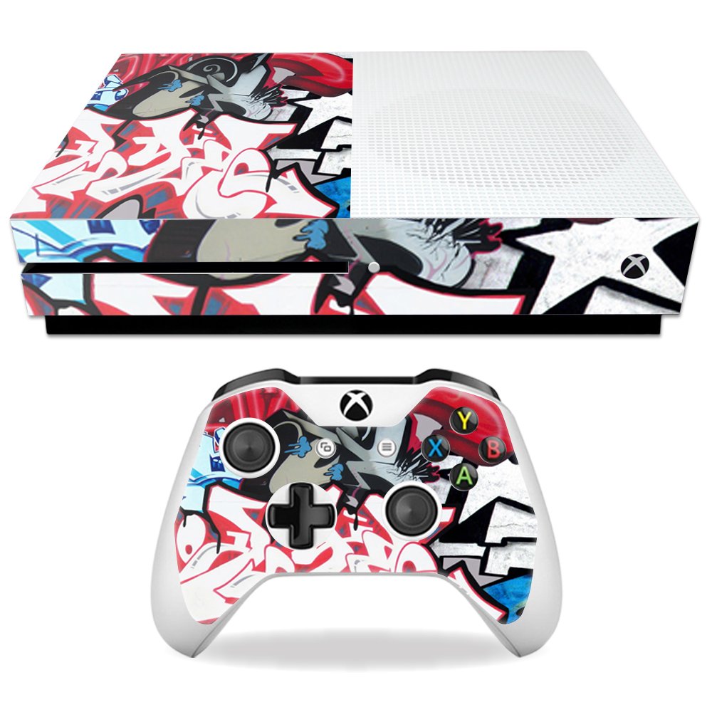 MightySkins Skin Compatible with Microsoft Xbox One S - Graffiti Mash Up | Protective, Durable, and Unique Vinyl Decal wrap Cover | Easy to Apply, Remove, and Change Styles | Made in The USA