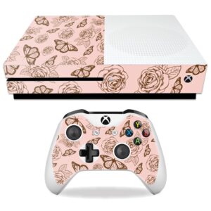 mightyskins skin compatible with microsoft xbox one s - butterfly garden | protective, durable, and unique vinyl decal wrap cover | easy to apply, remove, and change styles | made in the usa