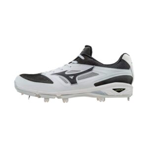 Mizuno Men's Dominant IC Baseball Shoe, White/Black, 7 D US