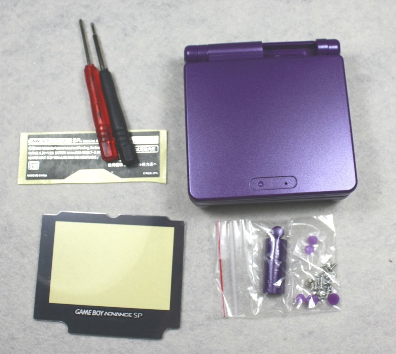 Gametown® New Full Housing Shell Pack Case Cover for GBA SP Gameboy Advance SP Purple