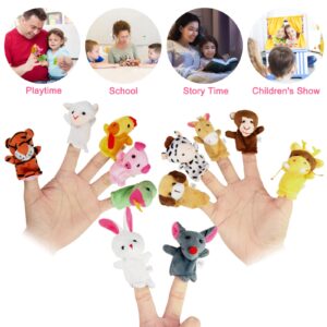 22 pcs Plush Animals Finger Puppet Toys - Mini Plush Figures Toy Assortment for Kids, Soft Hands Finger Puppets Game for Autistic Children, Great Family Parents Talking Story Set