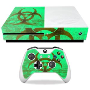 mightyskins skin compatible with microsoft xbox one s - biohazard | protective, durable, and unique vinyl decal wrap cover | easy to apply, remove, and change styles | made in the usa