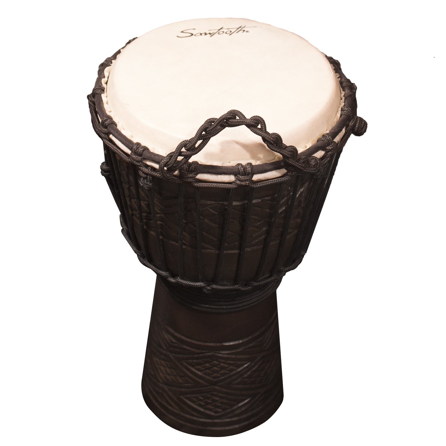 Sawtooth Tribe Series 8" Hand Carved Congo Design Rope Djembe