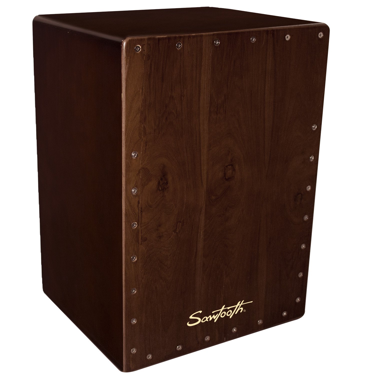 Sawtooth Chocolate Satin Hand Stained Large Cajon Percussion Box