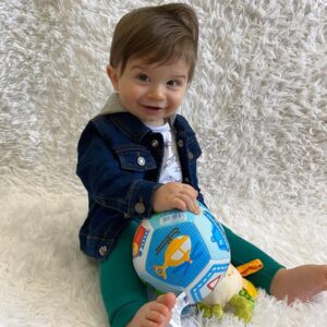 HABA 5.5" Baby Ball Vehicles Tummy Time and Sensory Play Favorite to Encourage Crawling and Gross Motor Skills for Babies 6 Months and Up