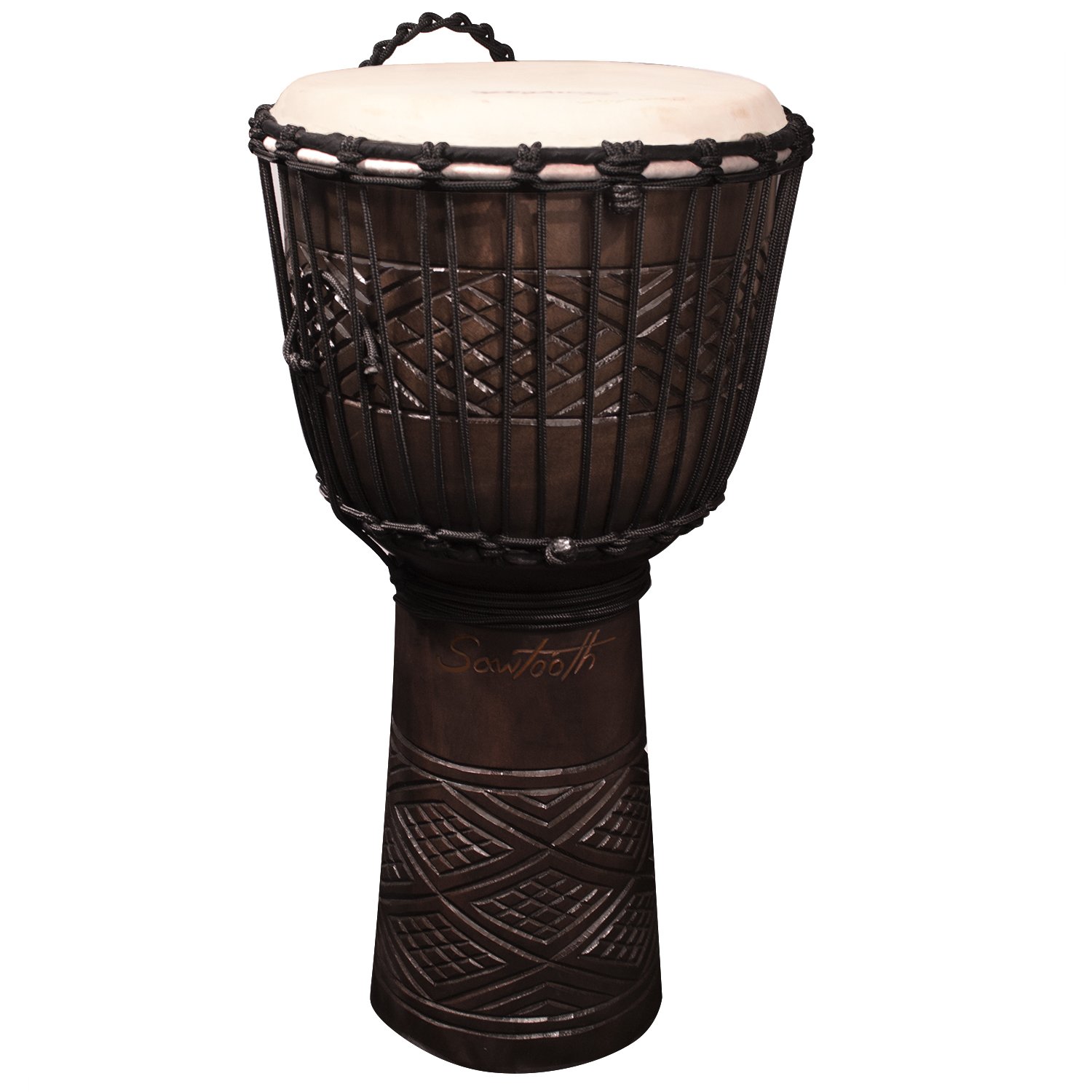 Sawtooth Tribe Series 12" Hand Carved Congo Design Rope Djembe