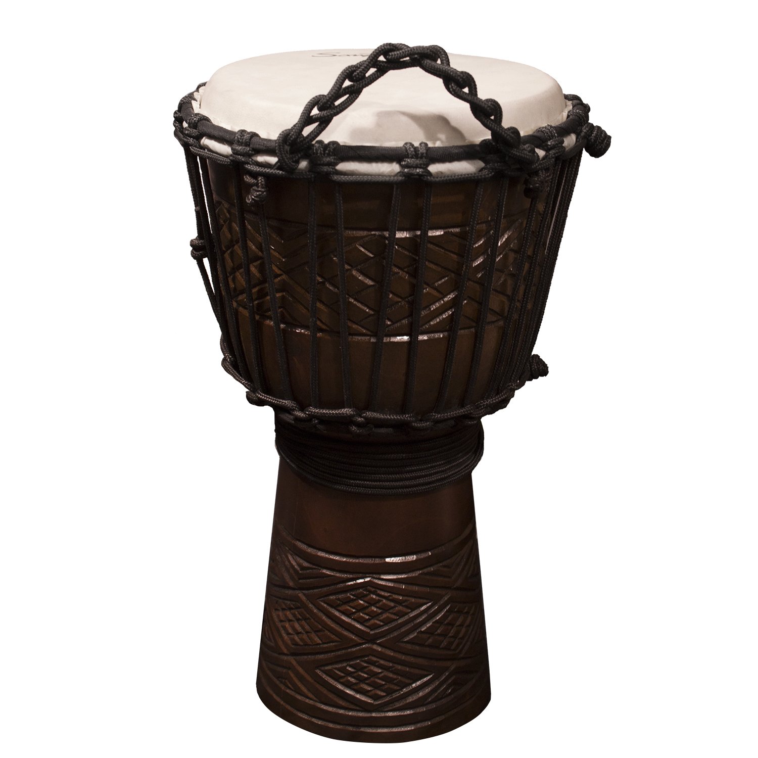 Sawtooth Tribe Series 8" Hand Carved Congo Design Rope Djembe