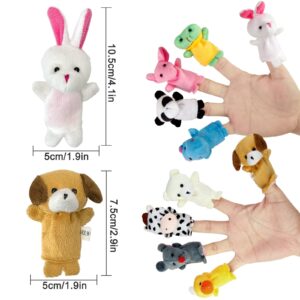 22 pcs Plush Animals Finger Puppet Toys - Mini Plush Figures Toy Assortment for Kids, Soft Hands Finger Puppets Game for Autistic Children, Great Family Parents Talking Story Set