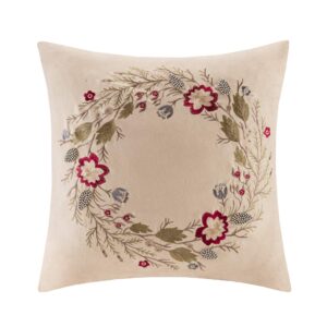 madison park holiday theme decorative throw square oblong pillow with 100% polyester filling for bed couch or sofa, 14x20, sleigh dog