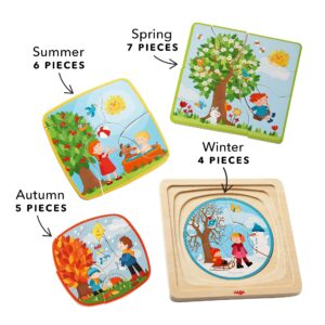 HABA Wooden Puzzle My time of Year with Four Layers - One for Each Season - 22 Pieces in All - Ages 3 and Up