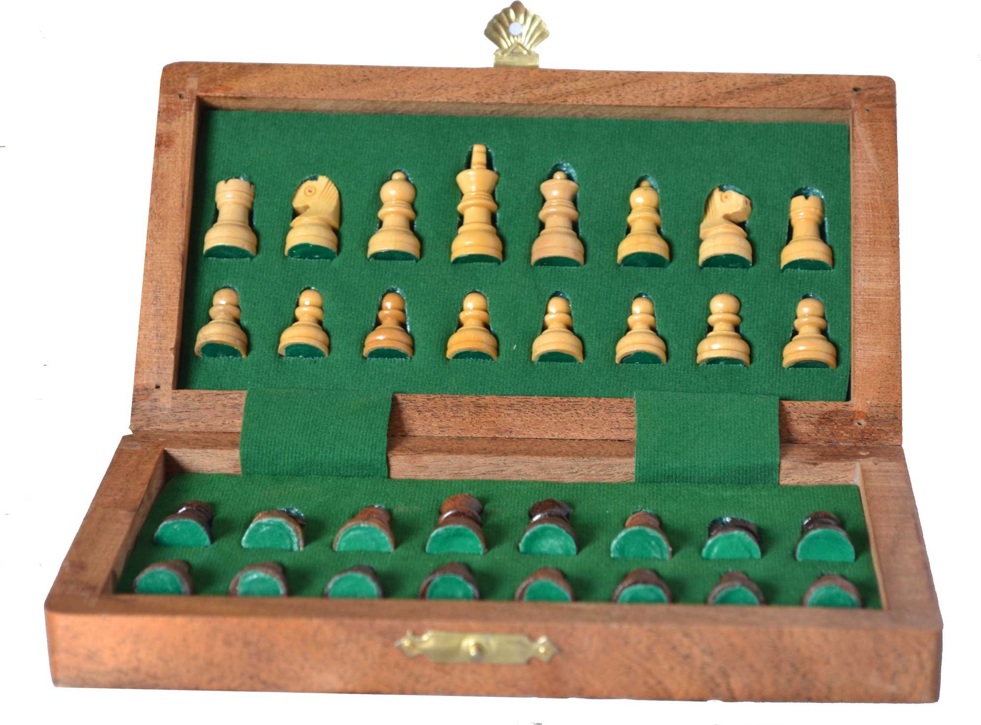 ChessBazar 10x10” Chess Set Chess Set with Bag - Folding Standard Magnetic Travel Chess Board Game Handmade in Fine Rosewood with Storage for Chessmen