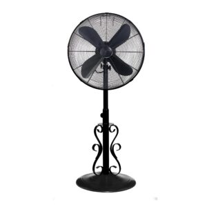 decobreeze pedestal standing fan, 3 speed oscillating fan with adjustable height, ebony, antique fan, 18 inches