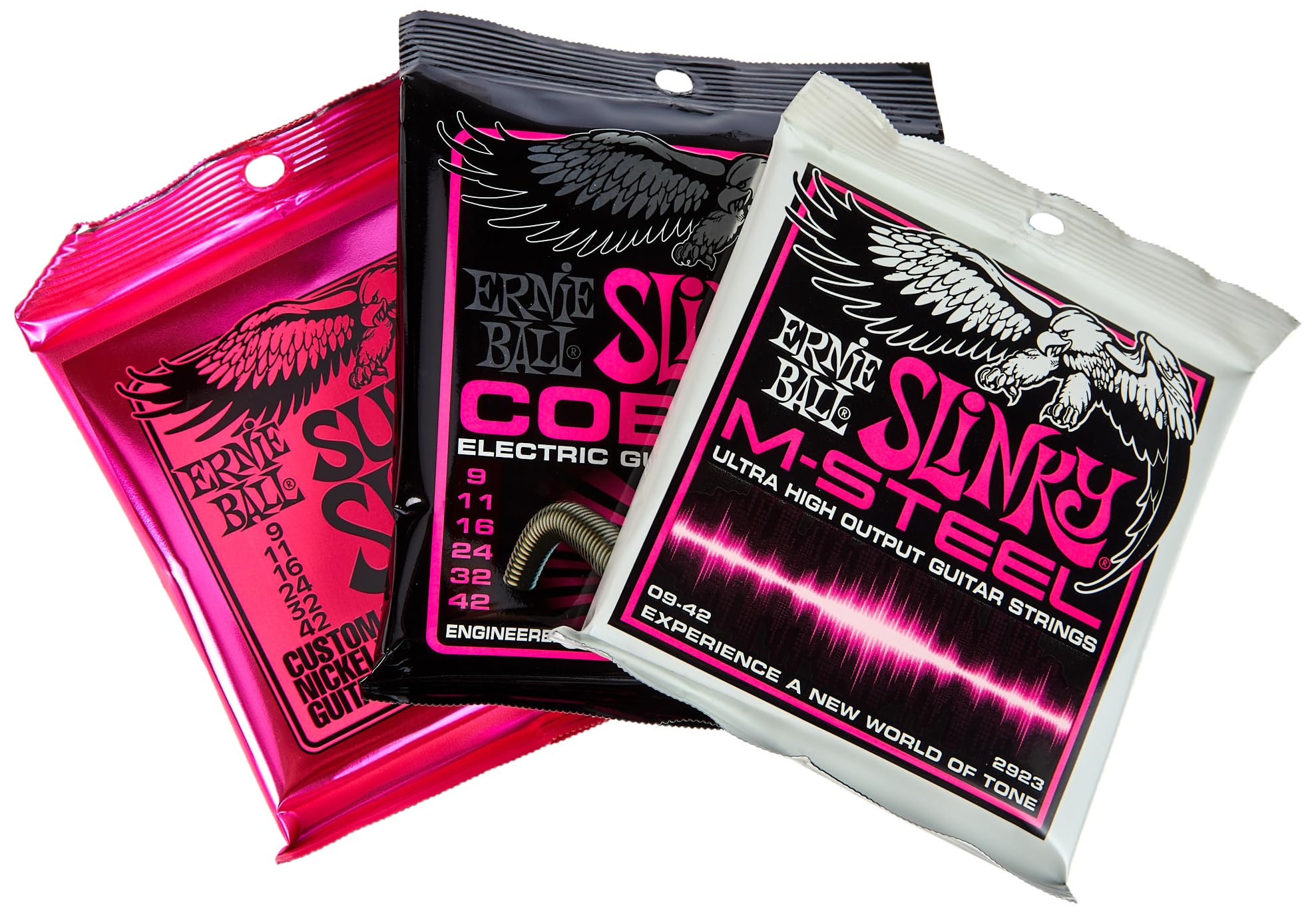 Ernie Ball Super Slinky Electric Tone Pack Guitar Strings, 9-42 Gauge (P03333)