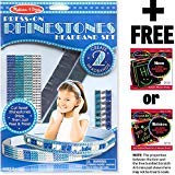 melissa & doug rhinestone headbands set: press-on craft kit series & 1 scratch art mini-pad bundle (09245)