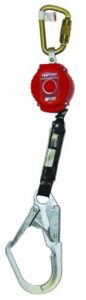 miller mfl-2/6ft turbolite 6-foot personal fall limiter with steel twist-lock carabiner, red by miller