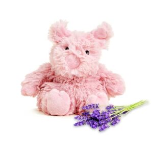 warmies junior pig microwavable, hot or cold for cool relaxation and warm relief, lavender scented cozy plush animal