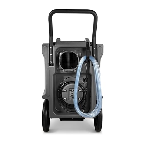 BlueDri BD-BD-130-BL Industrial Commercial Dehumidifier with Hose for Basements in Homes and Job Sites, Blue