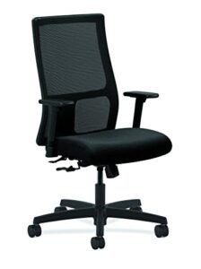 hon ignition series mid-back work chair - mesh computer chair for office desk, black (hiwm1)