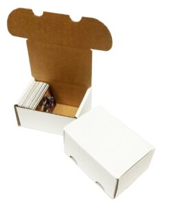 (4) 200 count corrugated cardboard storage boxes by max pro for baseball, football, basketball, hockey, nascar, sportscards, gaming & trading cards collecting supplies