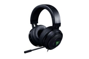 razer kraken pro v2: lightweight aluminum headband - retractable mic - in-line remote - gaming headset works with pc, ps4, xbox one, switch, & mobile devices - black