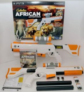 new 2-gun bundle cabela's african adventures ps3 game w/top shot elite rifle set