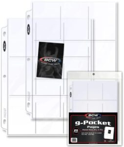 bcw 1-pro9t-20 pro 9-pocket page (20 ct. pack)