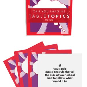 TableTopics Can You Imagine To Go - 40 Conversation Cards for Kids to Share Their Ideas, Fun Game for Quality Family Time, Delightful Stocking Stuffer