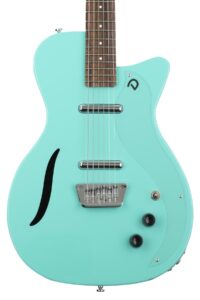 danelectro vintage baritone electric guitar - dark aqua