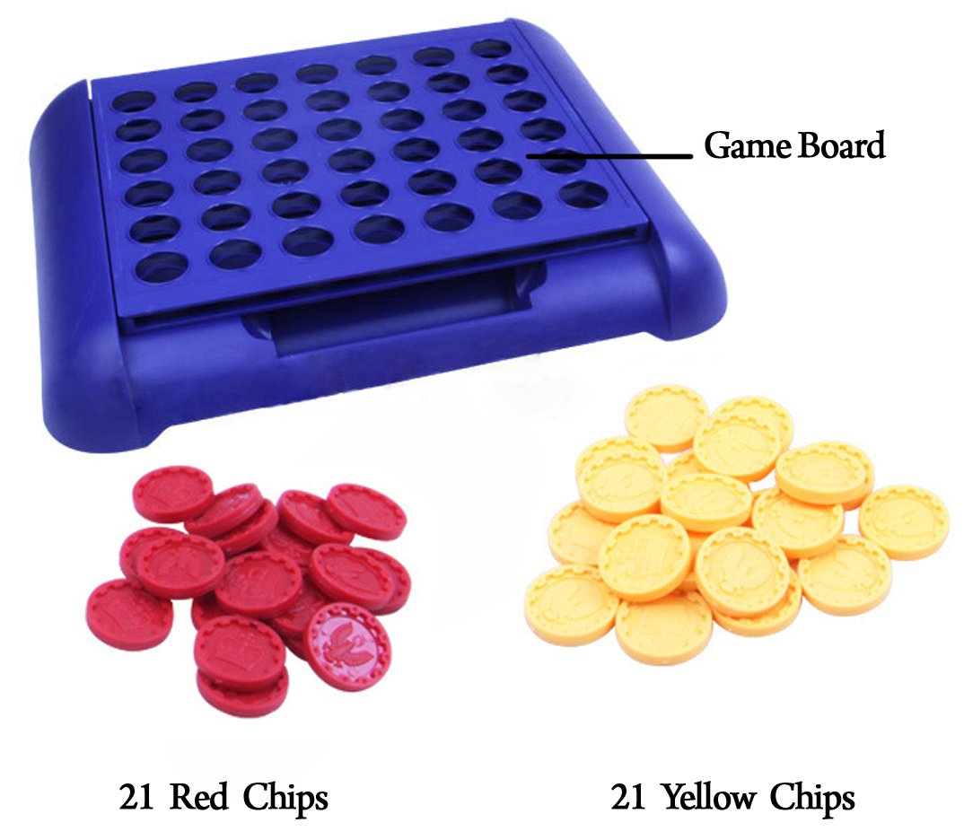 TANCH 4-IN-A-ROW Board Games Foldable Line up 4 Toys for Kids Blue