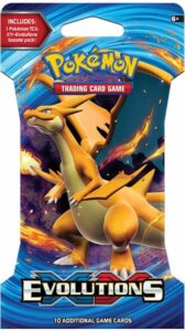 pokemon tcg: xy evolutions, blistered booster pack containing 10 cards per pack with over 100 new cards to collect