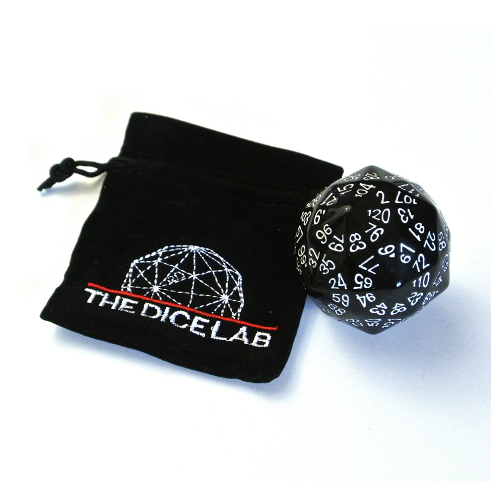 The Dice Lab 120-sided Die in Black