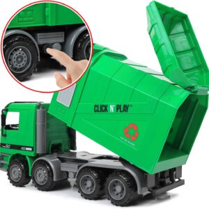 Click N' Play Friction-Powered Toy Truck, Green | Garbage Truck Toys, Trash Truck, Toy Car, Kid Toy, Toddler Toy, Farm Toys | Tonka-Inspired Dump Truck Toy | Big/Large Toy Trucks for Boys&Girls