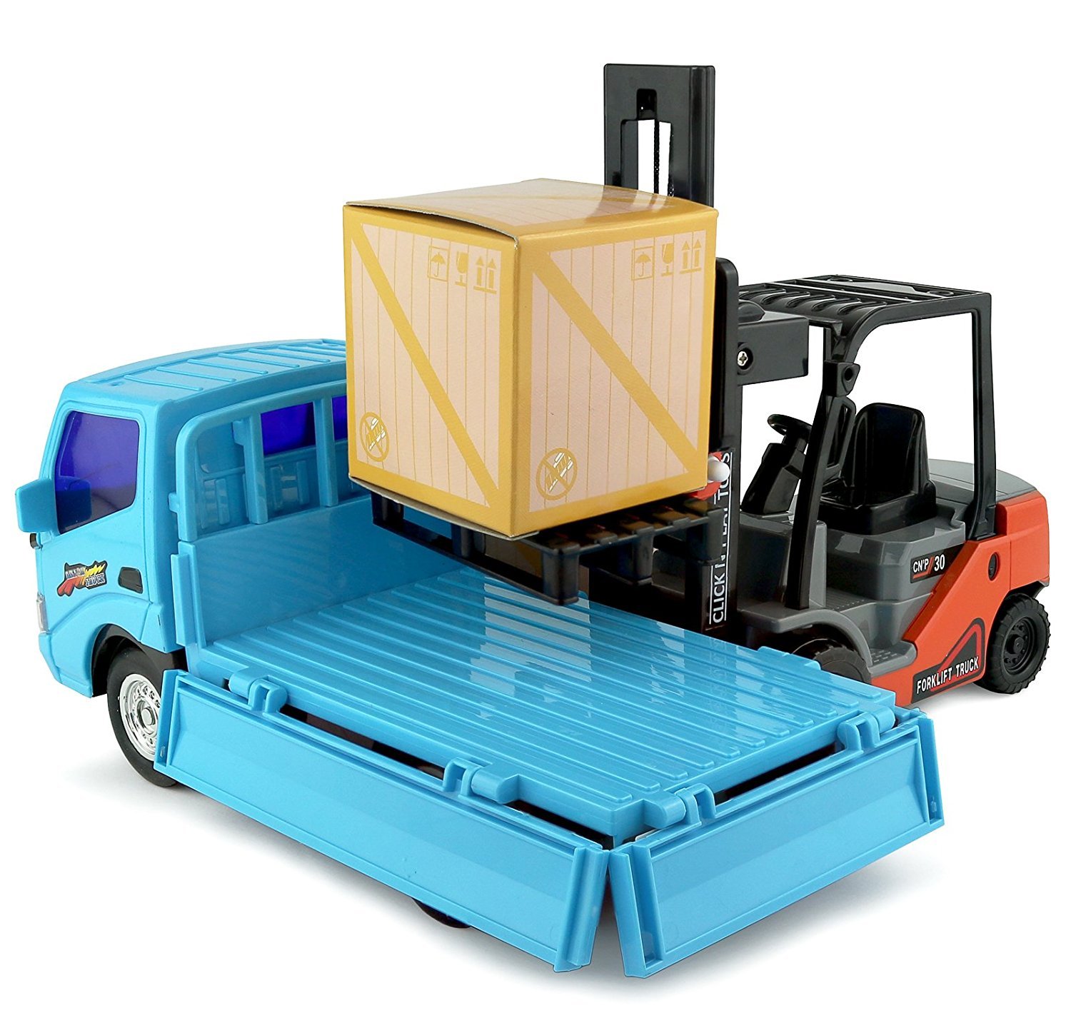 Click N' Play Forklift & Truck Play Set | Toy Truck Machines, Farm/Construction Toys, Dump Truck, Vehicle | Baby Boy Toys, Toddler Car, Toddler Toy Trucks, Little Boy Toys | Toy Car Gifts for Boys