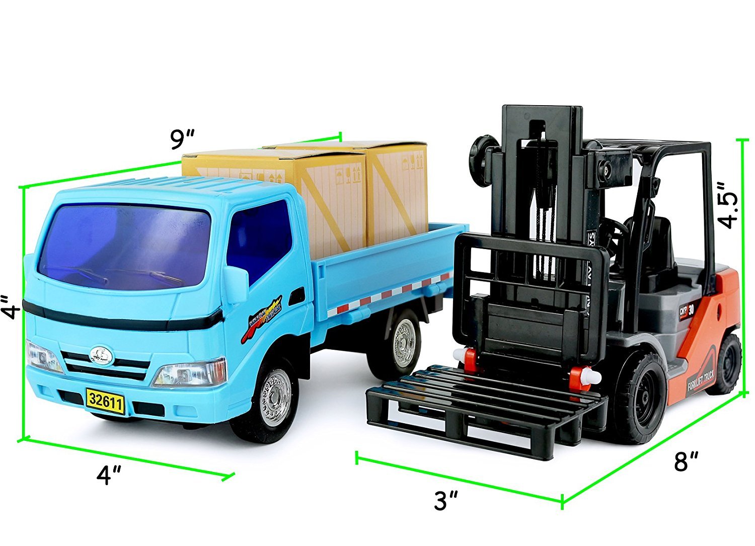 Click N' Play Forklift & Truck Play Set | Toy Truck Machines, Farm/Construction Toys, Dump Truck, Vehicle | Baby Boy Toys, Toddler Car, Toddler Toy Trucks, Little Boy Toys | Toy Car Gifts for Boys