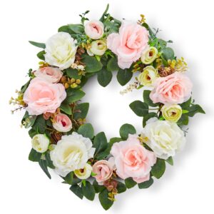 adeeing artificial flower swag 22-inch rose peony swag arch wreath centerpiece for wedding home room garden lintel decoration,pink peonies