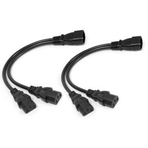 2pack ups server y splitter c14 to 2 x c13 power adapter cable cord