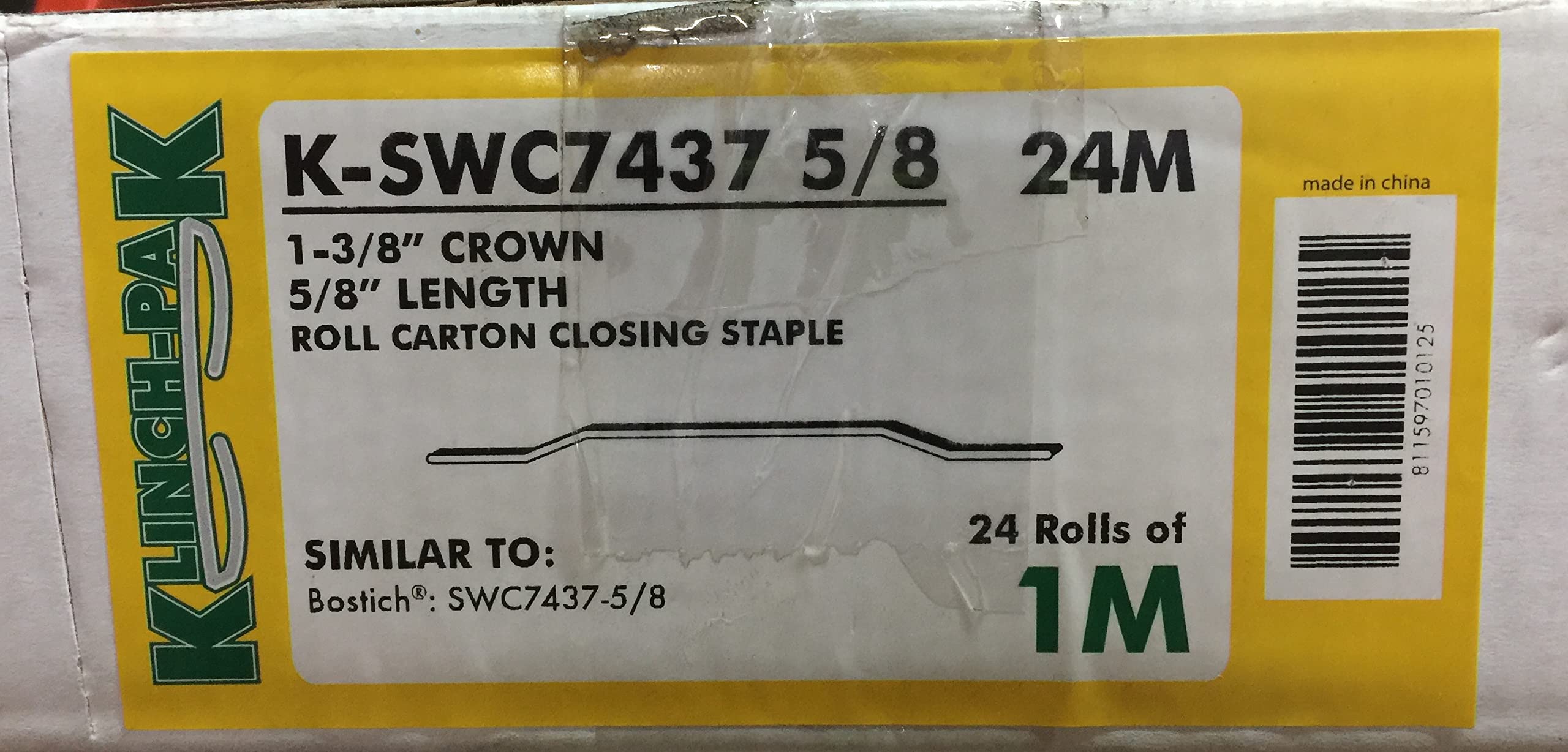 K-SWC7437-5/8 (1M), SWC7437 Roll Staple (1,000 Staples Per Roll) (24 Rolls Per Case) - AXXIS-K-SWC7437-5/8 (1M)