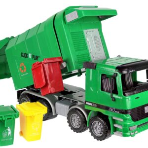 Click N' Play Friction-Powered Toy Truck, Green | Garbage Truck Toys, Trash Truck, Toy Car, Kid Toy, Toddler Toy, Farm Toys | Tonka-Inspired Dump Truck Toy | Big/Large Toy Trucks for Boys&Girls