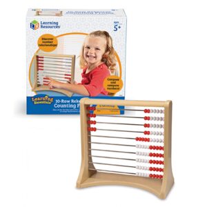 learning resources 10-row rekenrek counting frame, abacus for kids, counting toy for kids, math, homeschool, ages 5+