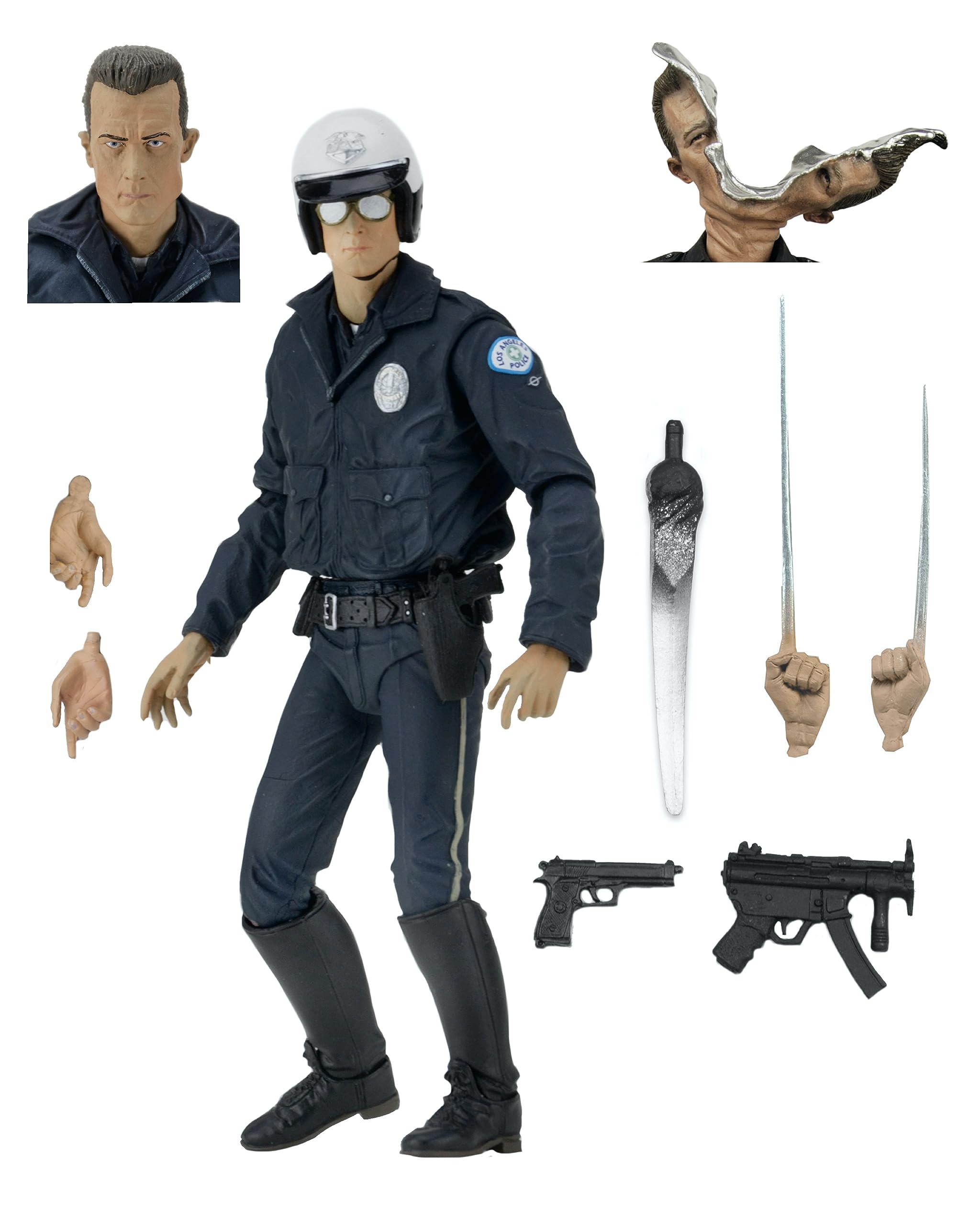 NECA Collectible Ultimate T-1000 Motorcycle Cop Terminator 7" Scale Action Figure