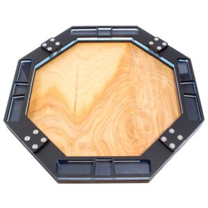 c4labs dice tray~10" octagon-plain wood design, for games, gaming