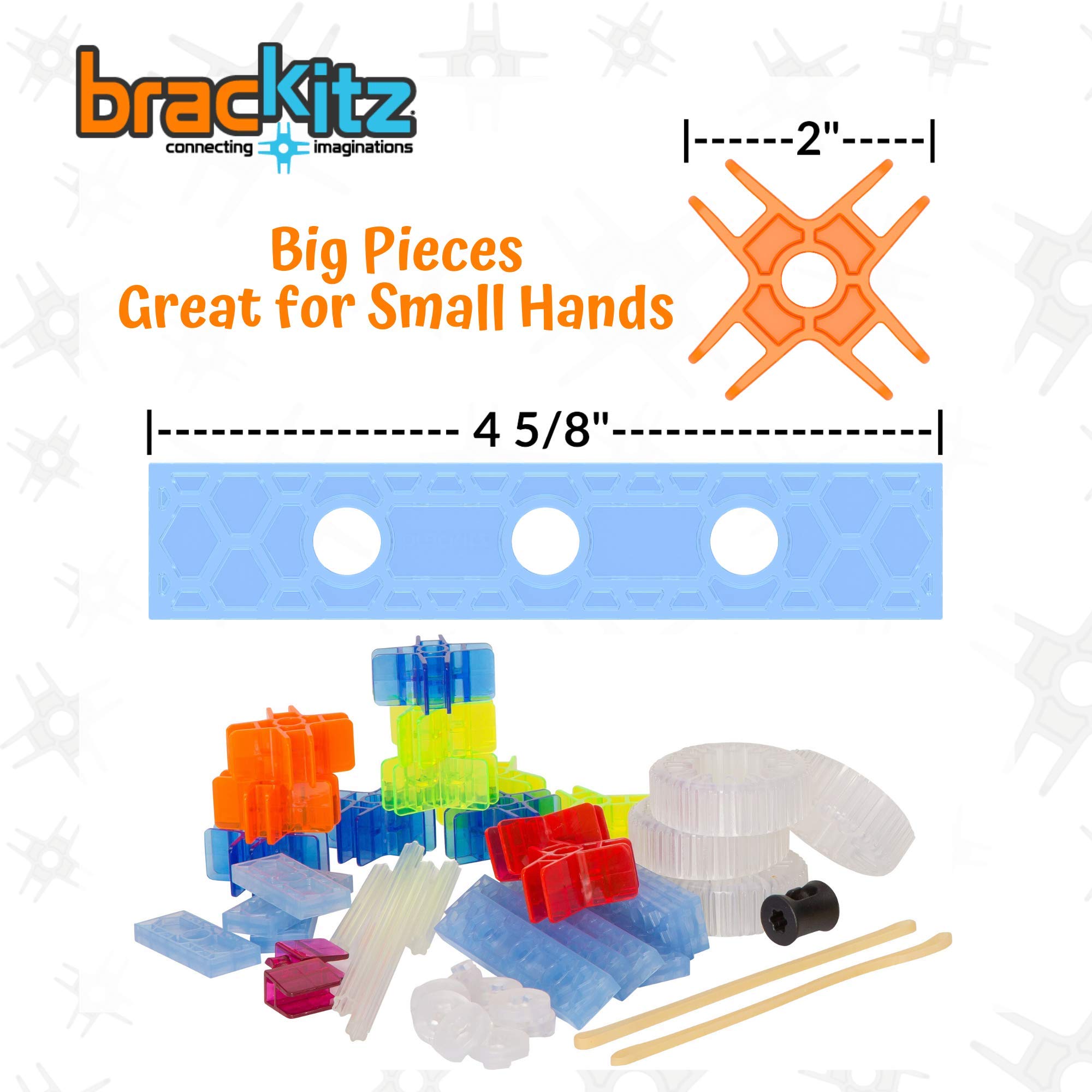 Brackitz Driver STEM Building Toy for Kids Ages 4, 5 and 6+ Year Olds | Boys & Girls Creative Fun Learning Toys | Best Educational Construction Engineering Kit for Children | 43 Piece Set