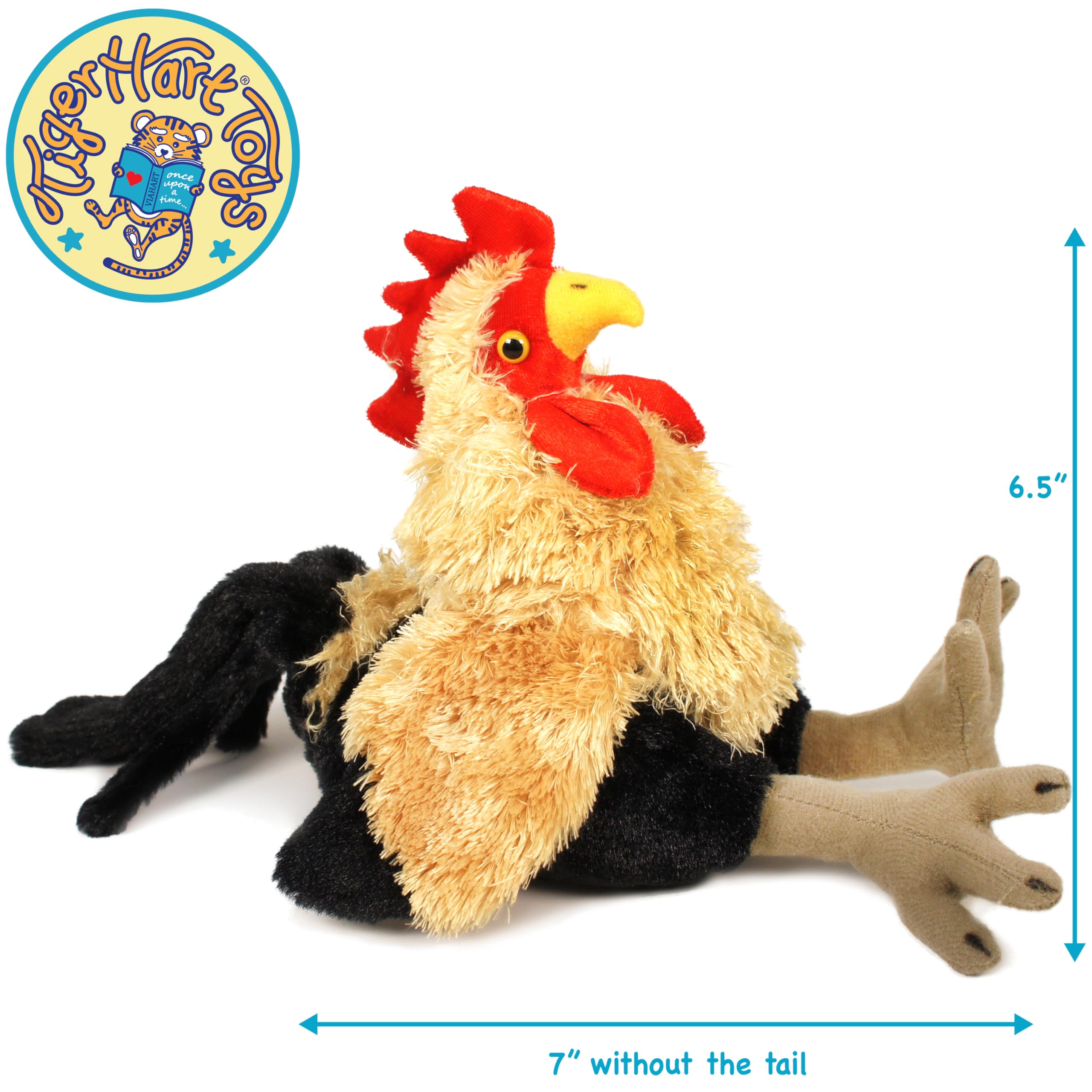 TigerHart Riley The Rooster - 7 Inch (Tail Measurement Not Included) Irish American Chicken Stuffed Animal Plush