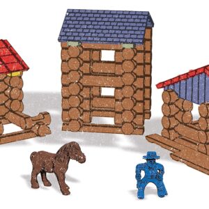 Lincoln Logs Centennial Edition Tin Amazon Exclusive-150+ Pieces-Real Wood-Ages 3+-Best Retro Building Gift Set for Boys/Girls-Creative Construction Engineering-Top Blocks Kit-Preschool Education Toy,Bronze