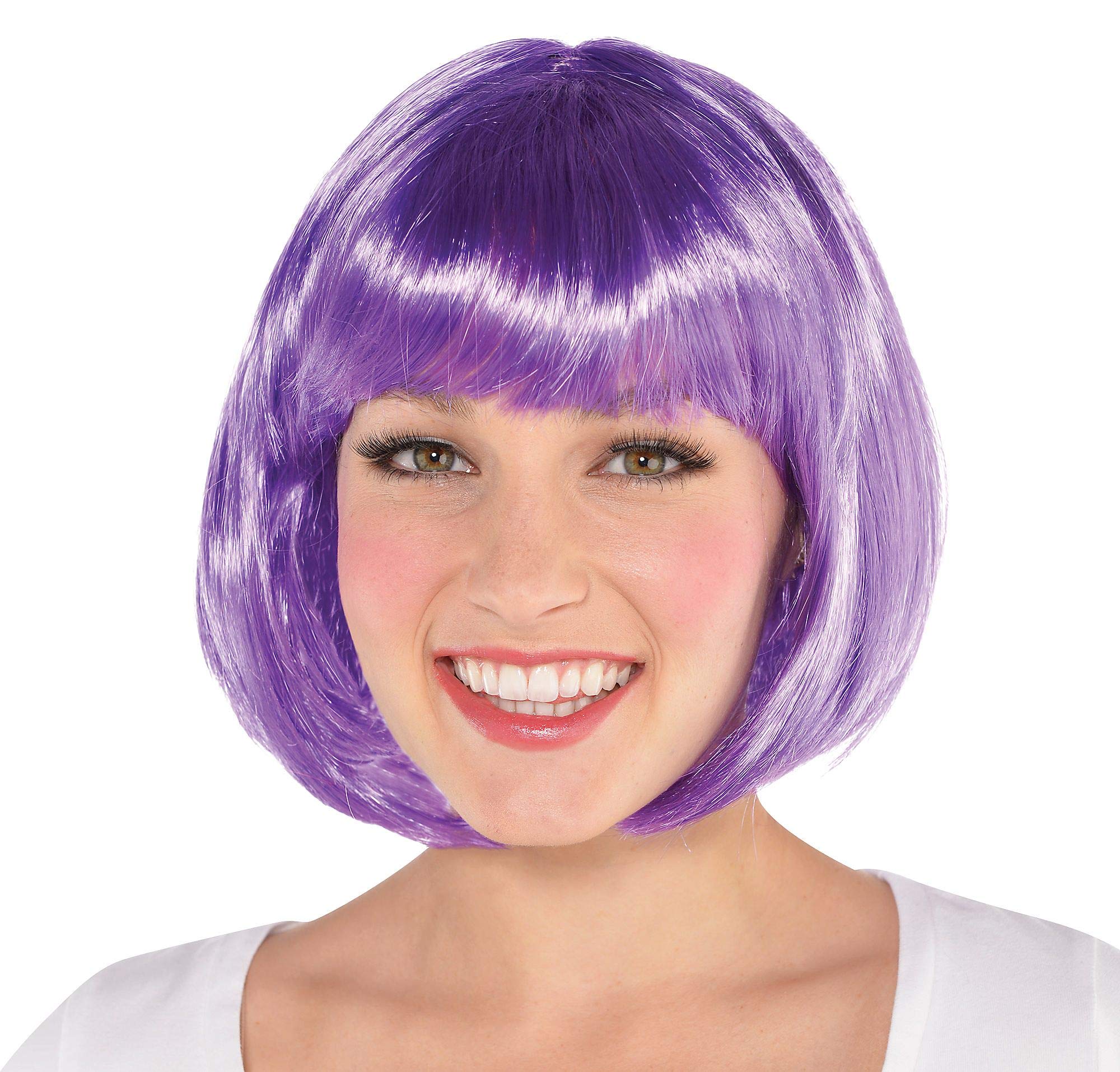 Amscan 3902273.14 Purple Long Bob Style Costume Wig, 1 Ct