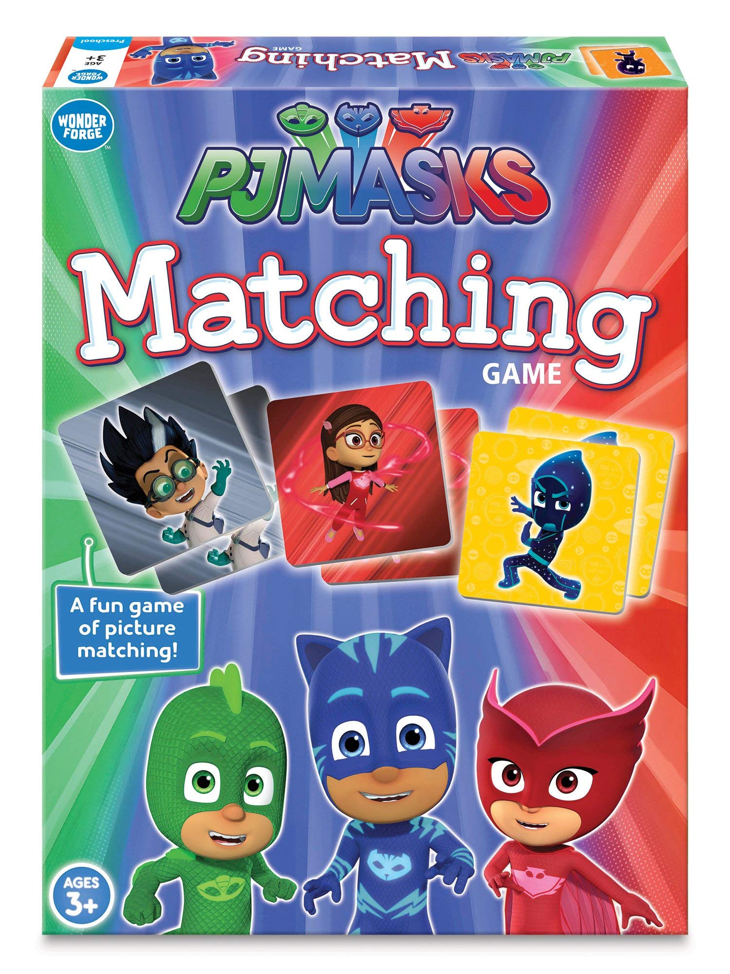 Wonder Forge PJ Masks Matching Game by Wonder Forge | For Boys & Girls Age 3 to 5 | A Fun & Fast Memory Game for Kids | Connor, Greg, Amaya, Night Ninja, and more