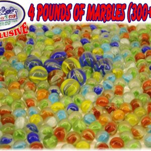 Matty's Toy Stop Deluxe 4 Pounds (300+ Count) of Cat's Eyes Marbles & Shooters with Exclusive Storage Bag