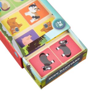 Imagination Generation Busy Barnyard Wooden Dominoes - Reversible! Classic and Matching Games (28pcs)