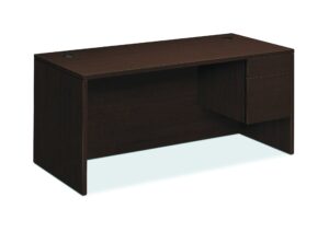 hon 66"w right desk, mocha