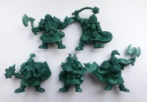 fantasy battles dwarf set 54 mm 1/32 - 5 fantasy figures tehnolog russian toy soldiers dnd action miniatures